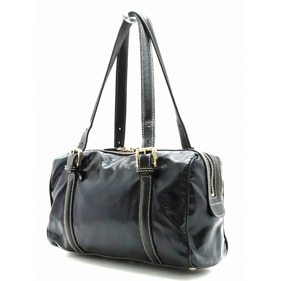 Gucci | Bags | Gucci Interlocking Line Black Patent Shoulder Leather ...